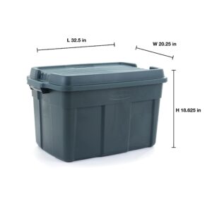 Rubbermaid ECOSense High-Top Storage Containers with Lids, 37 Gal Pack of 3 & Roughneck 18 Gallon Storage Totes, Pack of 6, Durable Stackable Storage Containers with Lids, Dark Indigo Metallic