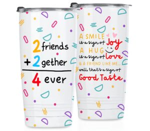 onebttl funny friend gifts for women, bff gifts for women, gifts for best friend - friends coffee mugs - friends forever - birthday, christmas gifts for her - 20oz stainless steel travel cup