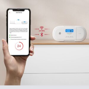 X-Sense Smart Carbon Monoxide Detector, Wi-Fi CO Detector, Real-Time Push Notifications via X-Sense Home Security App, Replaceable Battery, Optional 24/7 Professional Monitoring Service, XC04-WX