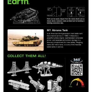 Metal Earth M1 Abrams Tank 3D Metal Model Kit Bundle with Tweezers Fascinations