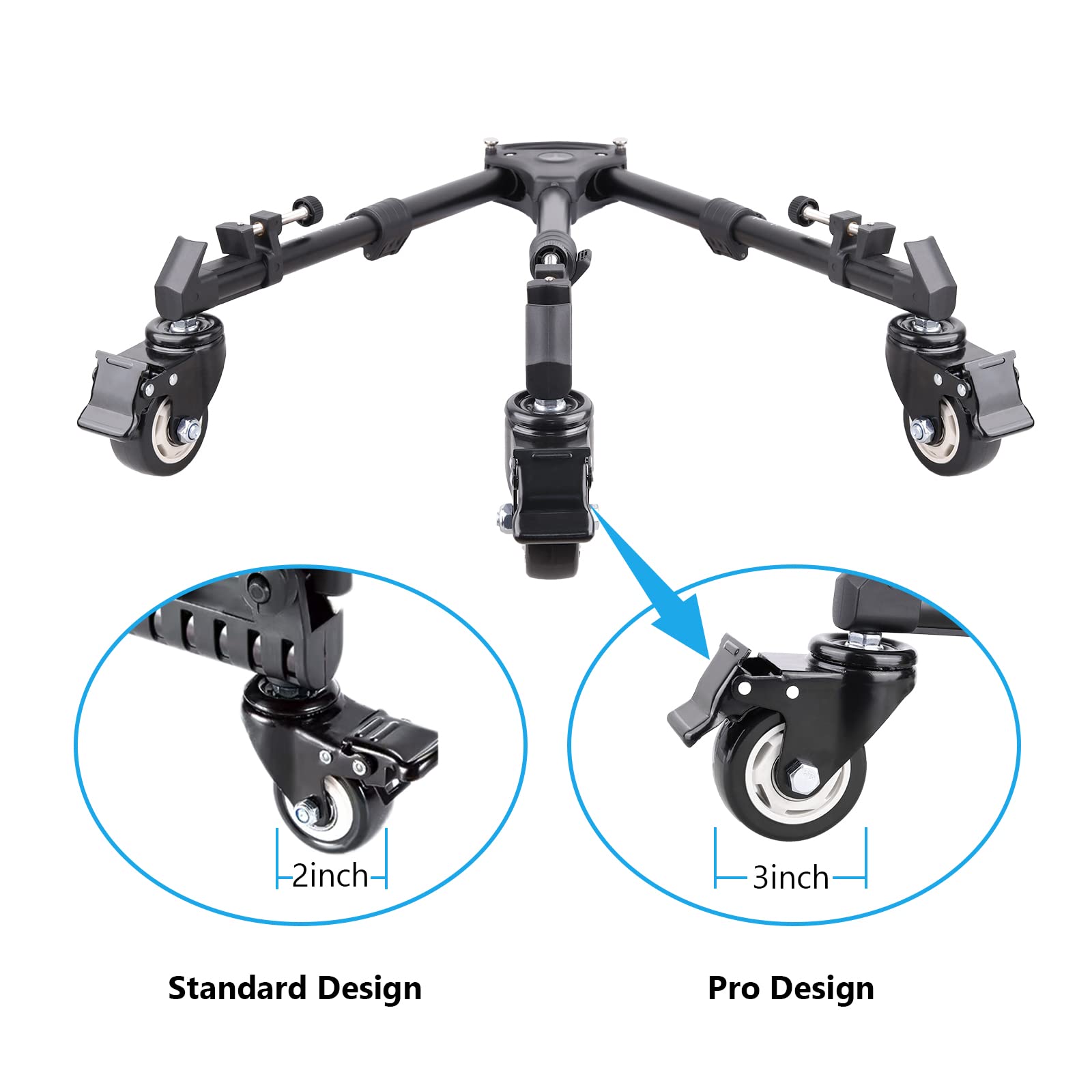 Video Tripod with Heavy Duty Tripod Dolly ARTCISE Professional Heavy Duty Tripod for DSLR Cameras Video Camcorders, Load Capacity Up to 20 Pounds …