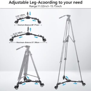 Video Tripod with Heavy Duty Tripod Dolly ARTCISE Professional Heavy Duty Tripod for DSLR Cameras Video Camcorders, Load Capacity Up to 20 Pounds …