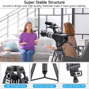 Video Tripod with Heavy Duty Tripod Dolly ARTCISE Professional Heavy Duty Tripod for DSLR Cameras Video Camcorders, Load Capacity Up to 20 Pounds …