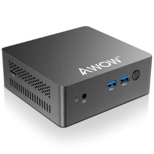 awow mini pc mini desktop computer intel celeron n3450, 8gb ddr4 128gb ssd 4k@30hz, hdmi x2, dual band wifi, usb x4 gigabit ethernet, bt 4.2 al34 micro pc