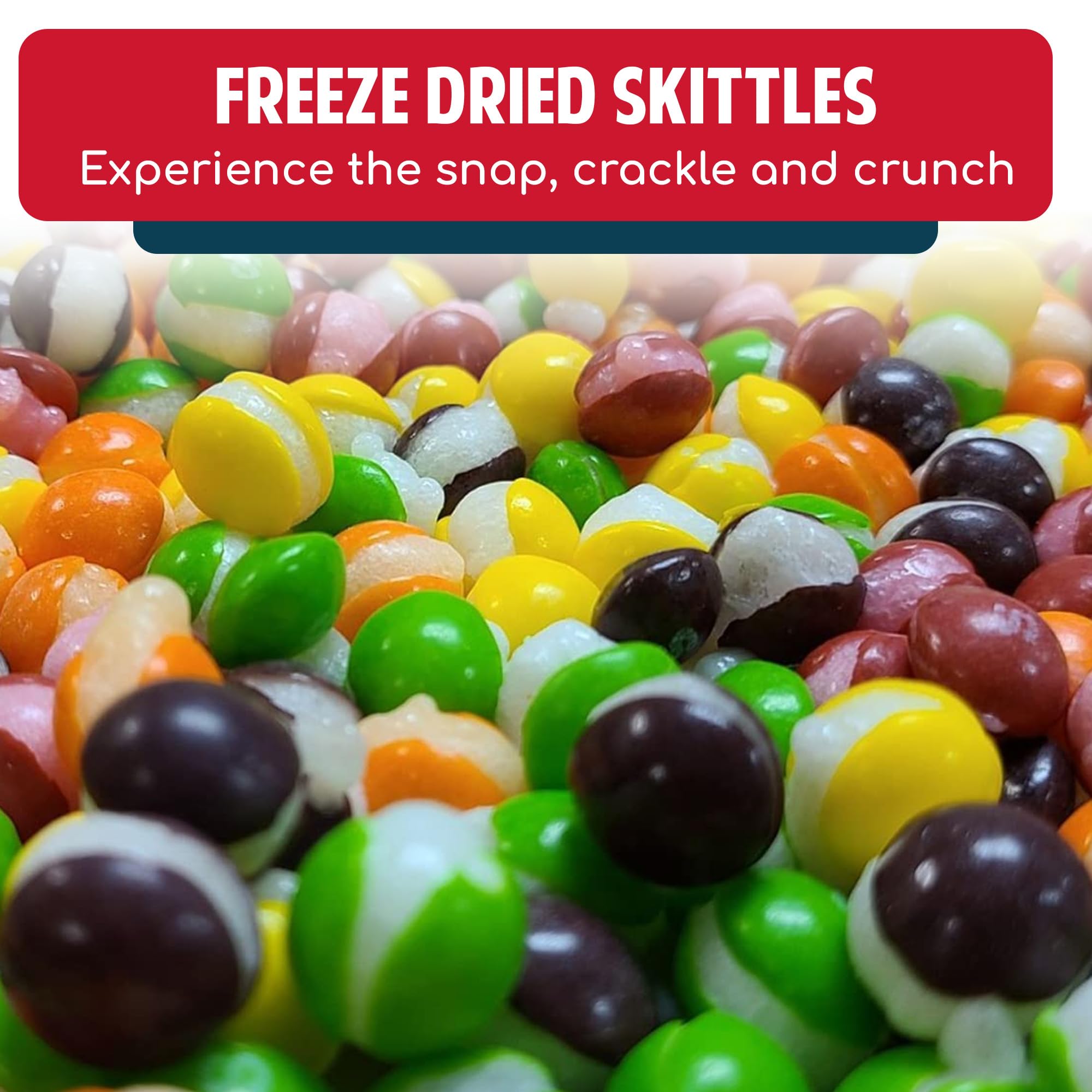 Crunchy Freeze-Dried Skittles Candy – Original Fruit Flavored Hard Candy Variety Pack – Hard Candy Bulk Pack Perfect for Snacking & Dessert Topping (8 oz) – Colorful, Fun, Gluten-Free Mixed Candy