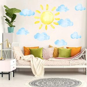 Large Sun and Clouds Wall Decals Clouds Wall Stickers Sun Wall Decals Peel and Stick Kid Removable Wall Stickers Kids Nursery Bedroom Decor