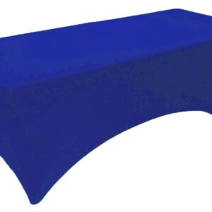 Gowinex 2 Pack 6FT Royal Blue Spandex Tablecloth Stretch Fitted Table Cover for Rectangular Table Event, Wedding, Banquet and Parties