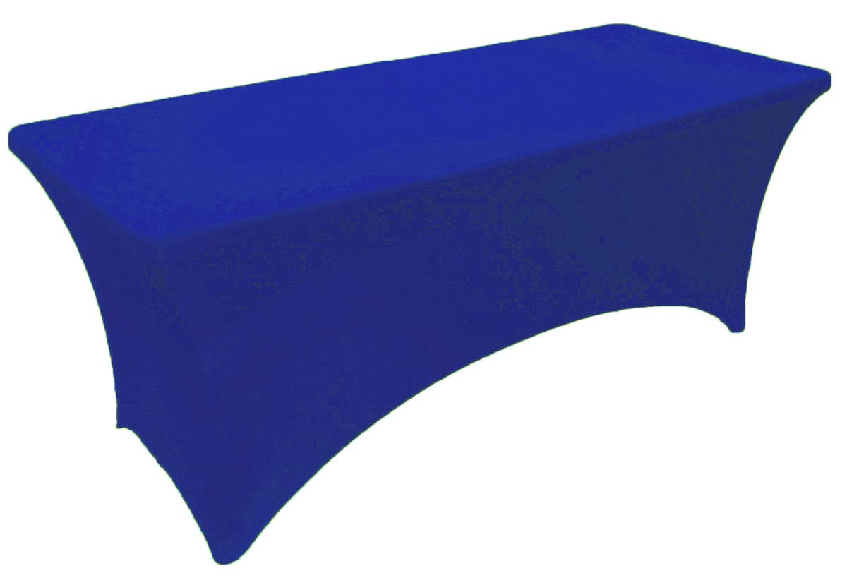 Gowinex 2 Pack 6FT Royal Blue Spandex Tablecloth Stretch Fitted Table Cover for Rectangular Table Event, Wedding, Banquet and Parties