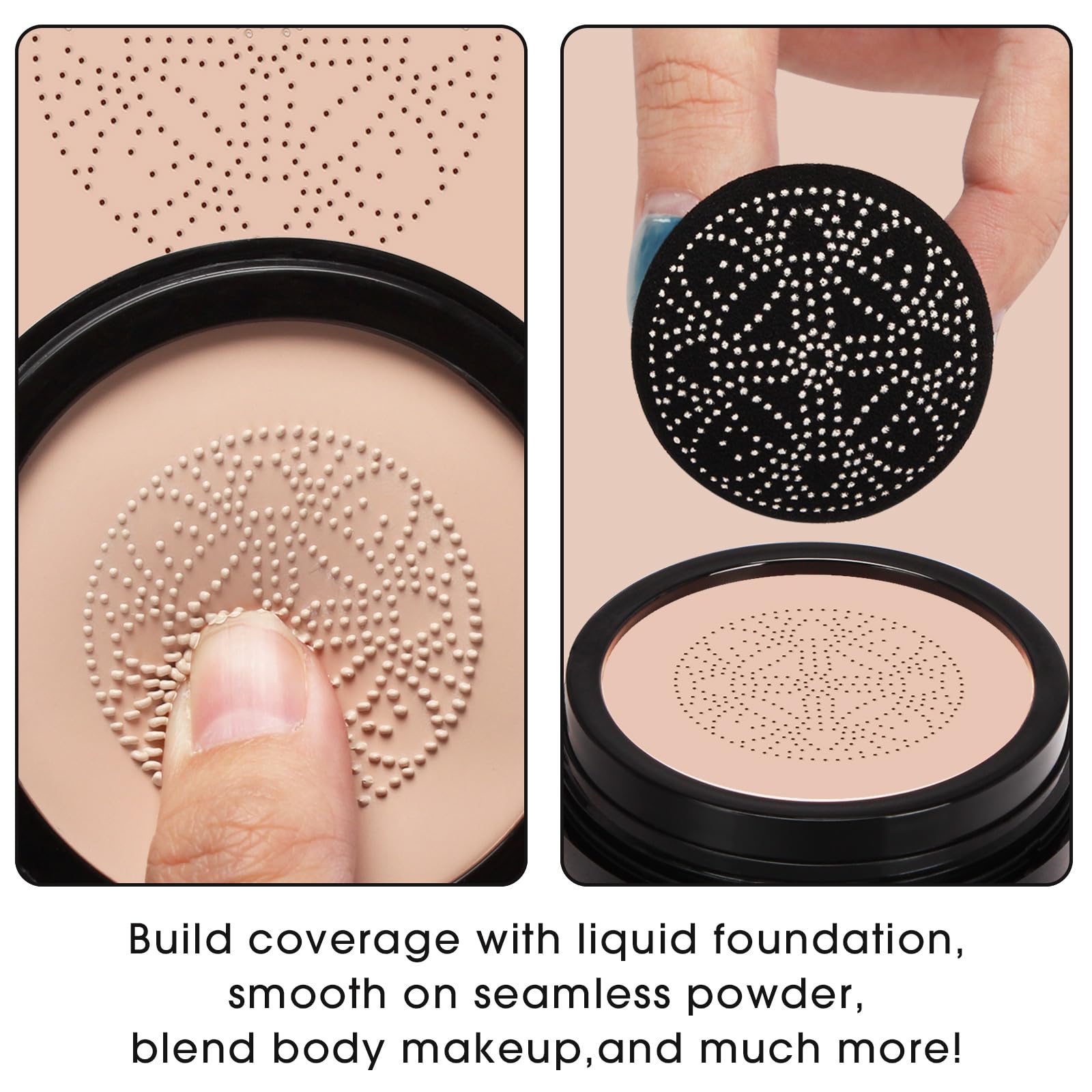 SIAMHOO 2pcs Air Cushion CC Cream Mushroom Head,BB Cream,Foundation Makeup Moisturizing Foundation Brightening Fitting Base,Concealer Lasting(NATURAL)