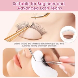 Miuffue 3 Pairs 2 Layers Eyelash Practice Eyelids for Mannequin Head, Removable Realistic Eyelash Extension Eyelids with Eyelashes, Silicone Rubber Replacement Eyelids for Eyelash Training