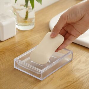 Cabilock 1pc soap Dish Plastic soap case soap Dispenser Dish soap Storage soap Holder Bathroom soap Drainer soap draining Dish Double Layer Holder 2 Tier Tray Detachable Drain Rack