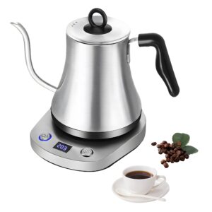 sparkfire gooseneck electric kettle, pour over kettle for coffee tea brewing, electric kettle with 6 temp presets, full stainless steel inner, automatic shut off, temperature holding, 1000 watt, 0.8l