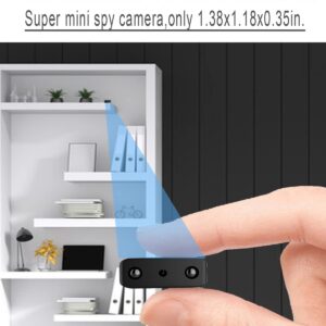 Spy Camera WiFi, Smallest Hidden Cameras, HD1080P Mini Home Security Cameras,Covert Baby Nanny Cam with Cell Phone App, Tiny Smart Camera for Indoor Video Recorder Activated Night Vision