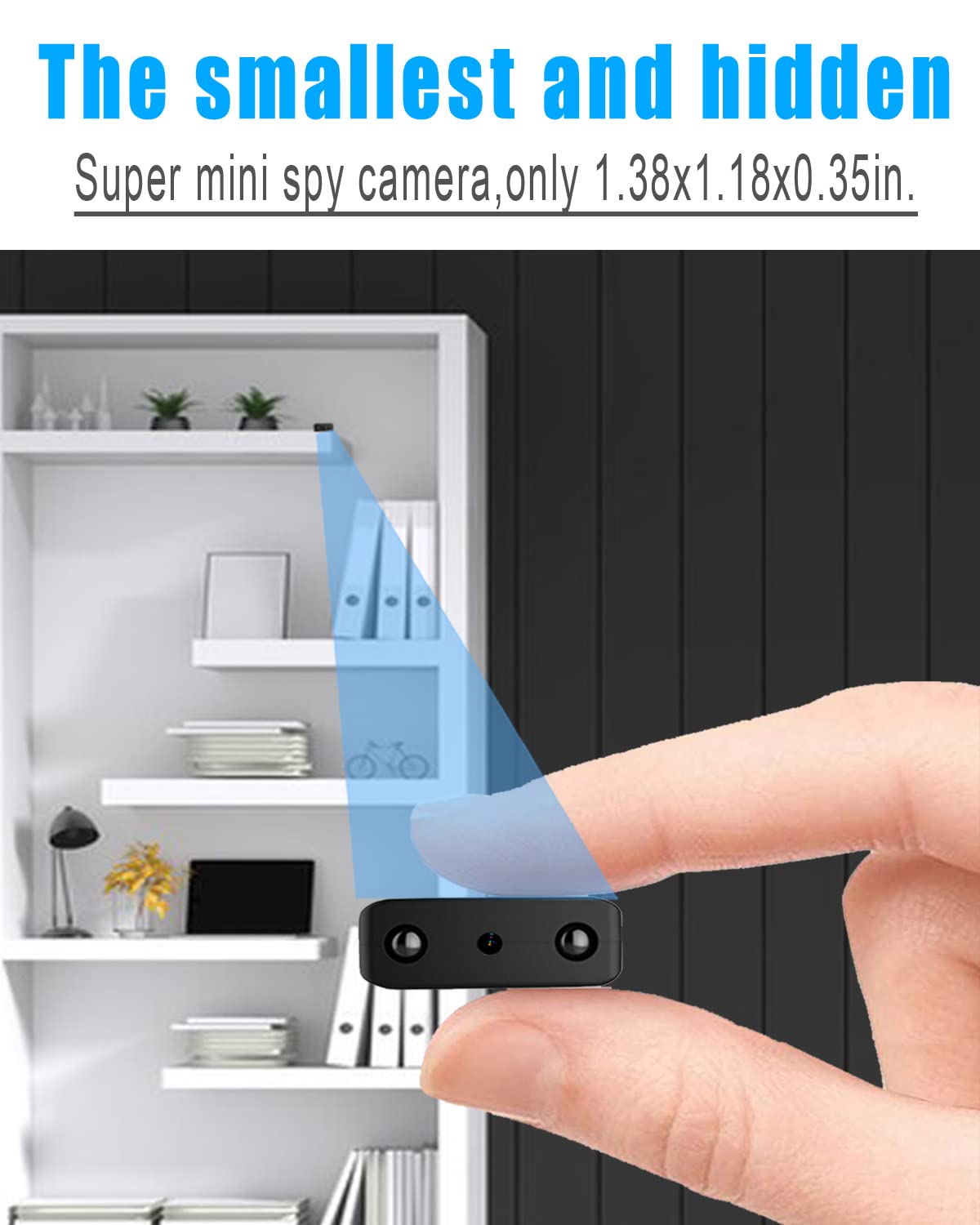 Spy Camera WiFi, Smallest Hidden Cameras, HD1080P Mini Home Security Cameras,Covert Baby Nanny Cam with Cell Phone App, Tiny Smart Camera for Indoor Video Recorder Activated Night Vision