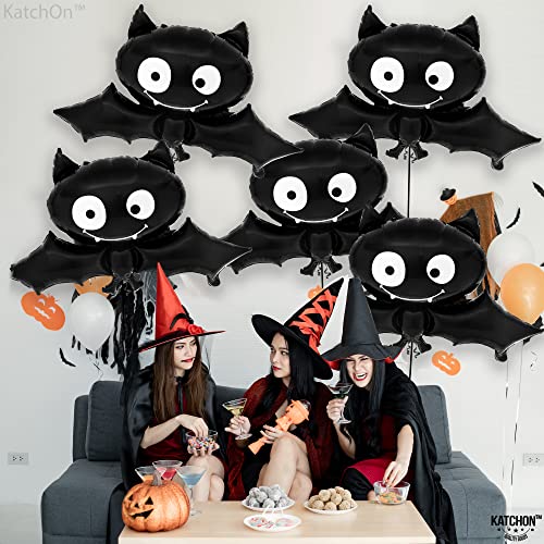 KatchOn, Black Halloween Bat Balloons - 35 Inch, Pack of 8 | Spooky Halloween Balloons for Halloween Party Decorations | Baby Bat Balloon, Halloween Mylar Balloons | Halloween Birthday Decorations