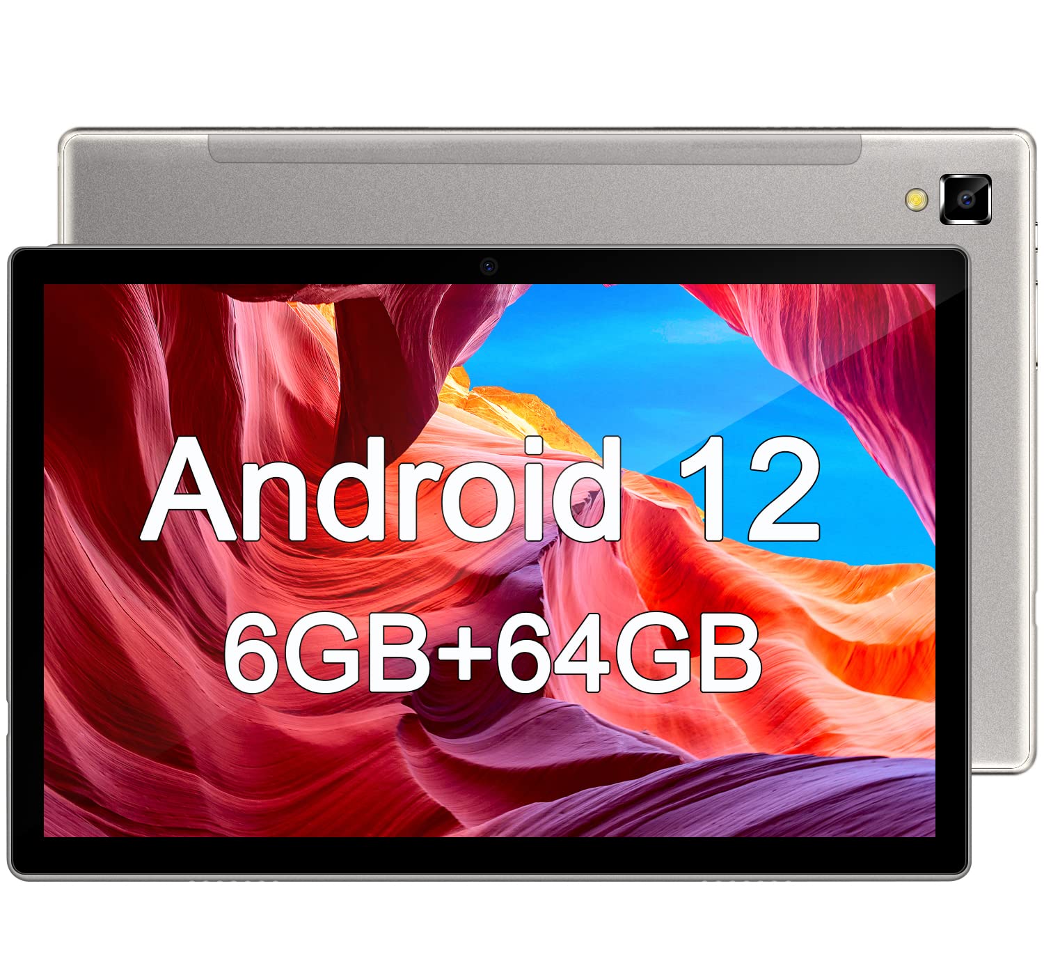 YOBANSE Android Tablet 10 inch, Android 12 Tablet, 6GB RAM 64GB ROM