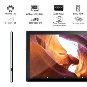 YOBANSE Android Tablet 10 inch, Android 12 Tablet, 6GB RAM 64GB ROM