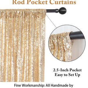 ShinyBeauty Sequin Backdrop 7ftx7ft Light Gold Sequin Fabric Backdrop Drapes Sparkle Backdrop for Photoshoot Glitter Backdrop for Parties Happy Birthday Backdrop