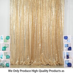 ShinyBeauty Sequin Backdrop 7ftx7ft Light Gold Sequin Fabric Backdrop Drapes Sparkle Backdrop for Photoshoot Glitter Backdrop for Parties Happy Birthday Backdrop