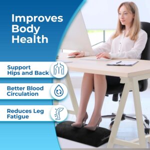 Foot Rest for Under Desk at Work - Adjustable - Ergonomic Office Desk Foot Rest, Under Desk Footrest with Washable Cover, Desk Foot Stool Work from Home Accessories