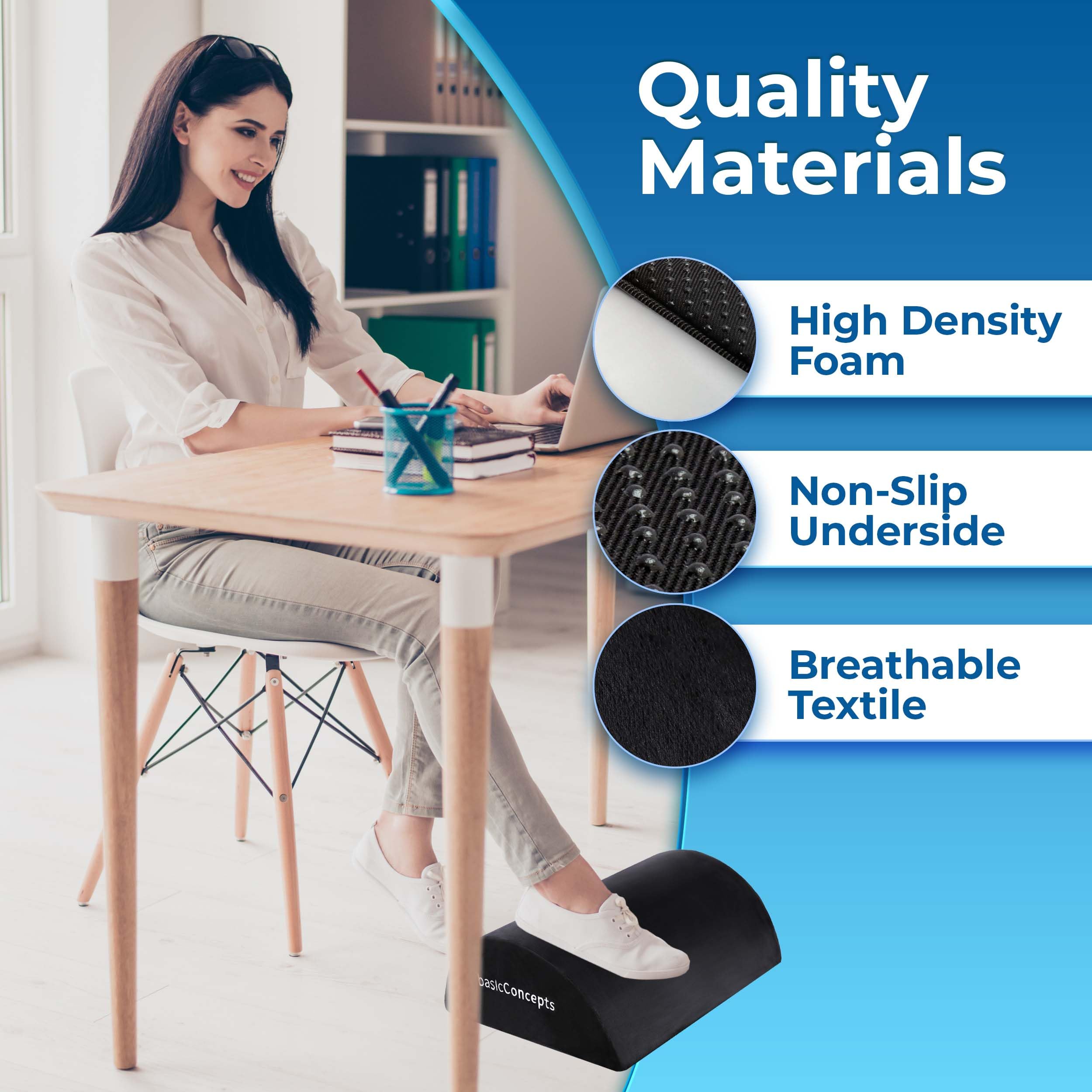 Foot Rest for Under Desk at Work - Adjustable - Ergonomic Office Desk Foot Rest, Under Desk Footrest with Washable Cover, Desk Foot Stool Work from Home Accessories