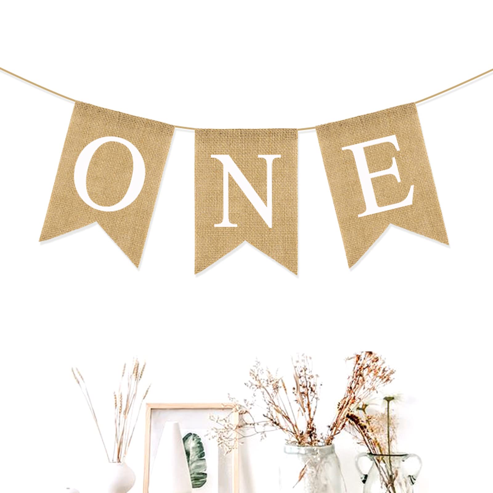 LIFULANDIAN Banner for Nursery Decor First Birthday Party Rustic Theme Decoration for boy or Girl，1st Birthday Party Supplies High Chair Banner Birthday Banner for Boy Girl Party