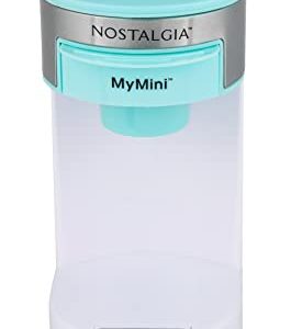 Nostalgia MyMini Single Coffee Maker, Brews K-Cup & Other Pods, Serves up to 14 Ounces, Tea, Chocolate, Hot Cider, Lattes, Reusable Filter Basket Included, Aqua