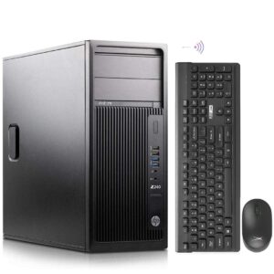 hp tower computers pc workstation z240,i7 desktop,8gb ram,256gb ssd + 2tb hdd,ax210 built-in wifi 6e,windows 10,hdmi,dvi,dp,dvd,nvidia gt 1030 2gb,wireless k&m +tjj pad (renewed)