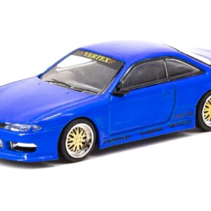 Vertex Silvia S14 RHD (Right Hand Drive) Blue Metallic Global64 Series 1/64 Diecast Model Car by Tarmac Works T64G-018-BL