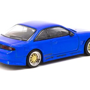 Vertex Silvia S14 RHD (Right Hand Drive) Blue Metallic Global64 Series 1/64 Diecast Model Car by Tarmac Works T64G-018-BL