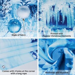 DUAIAI Christmas Decorations, Durable Fabric Winter Wonderland Backdrop Banner for Holiday Party Decor Photography Supplies - 82.7inchx59.1inch