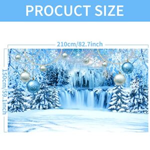 DUAIAI Christmas Decorations, Durable Fabric Winter Wonderland Backdrop Banner for Holiday Party Decor Photography Supplies - 82.7inchx59.1inch