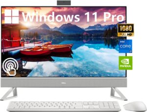 dell inspiron 27 7000 7710 all-in-one business desktop, 27" fhd touchscreen, intel core i7-1255u, windows 11 pro, 32gb ram, 1tb ssd+1tb hdd, wifi 6, hdmi, webcam, geforce mx550 2gb, white