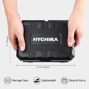 HYCHIKA Hole Saw Set with Case, 19 Pieces Hole Saw Bit with 3/4-5inch Saw Blades, 2 Mandrels,2 Drill Bits,1 Installation Plate,1 Hex Key, Hole Saw Kit for Soft Wood, Plywood, Drywall, PVC