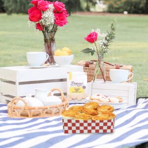 50 Packs Red Checkered Paper Food Trays Carnival Party Supplies Red and White Checker Nacho Trays Paperboard Tray Picnic Hot Dog Trays School Restaurant Supplies