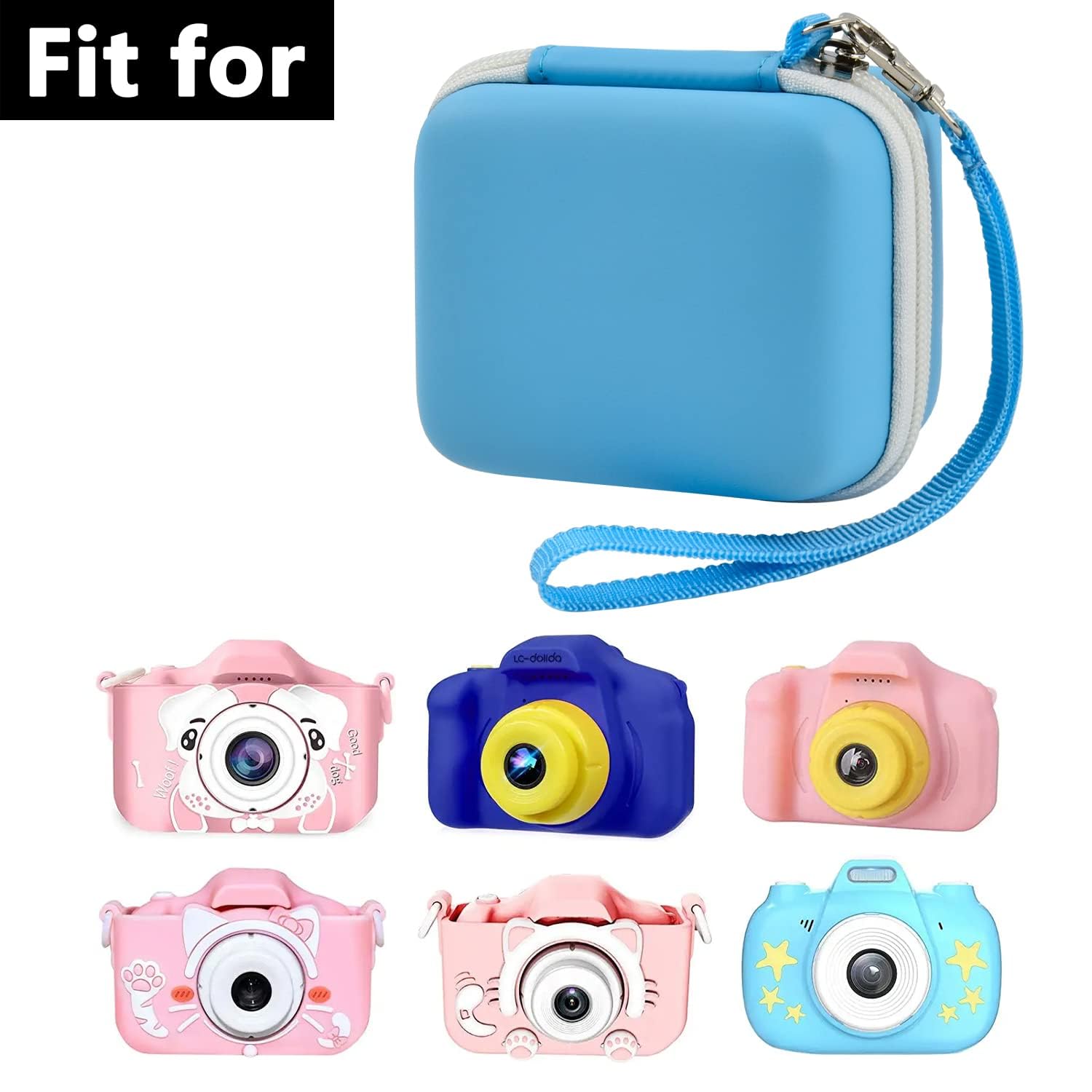 GWCASE Camera Case Compatible with Seckton for Goopow for Desuccus for Rindol for VATENIC for Rikum for GKTZ Kid Toy Video Camera. Kids Digital Cameras Carrying Holder Container (Box Only)-Light Blue