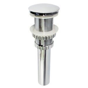 fauceture ev8211 kingston brass coronel push pop-up bathroom sink drain without overflow, 1-1/4" o.d. tailpiece, polished chrome