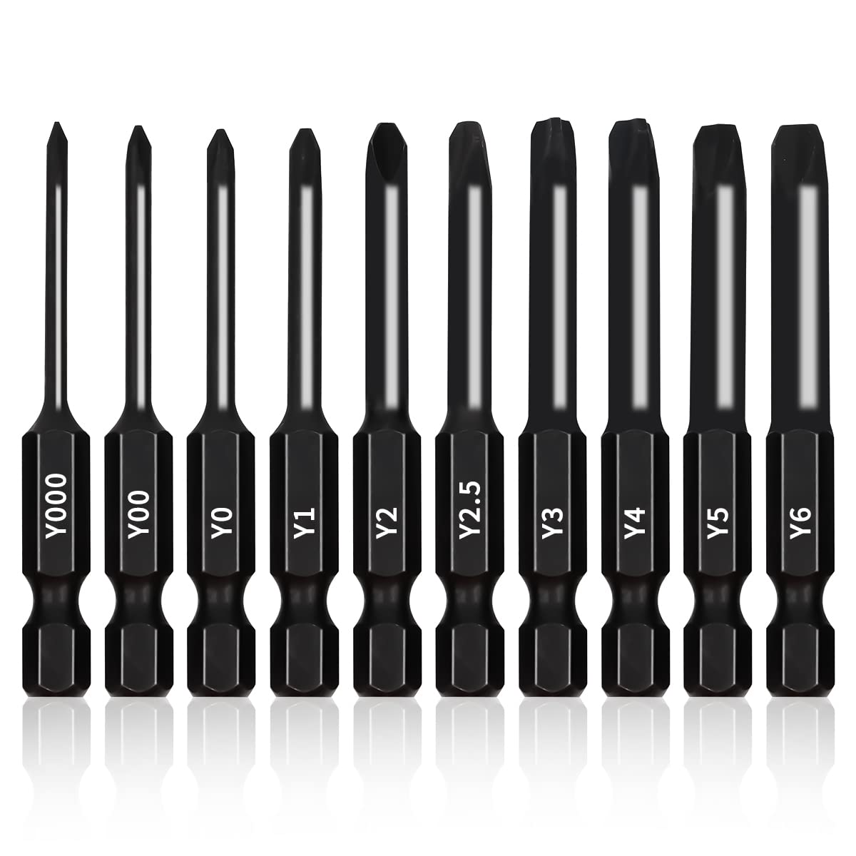 Owl Tools TriWing Bit Set (10 Pack - 2.3inches Long Magnetic Heads) In the Following Tri Wing Bits Screwdriver Sizes: Y000, Y00, Y0, Y1, Y2, Y2.5, Y3, Y4, Y5, and Y6