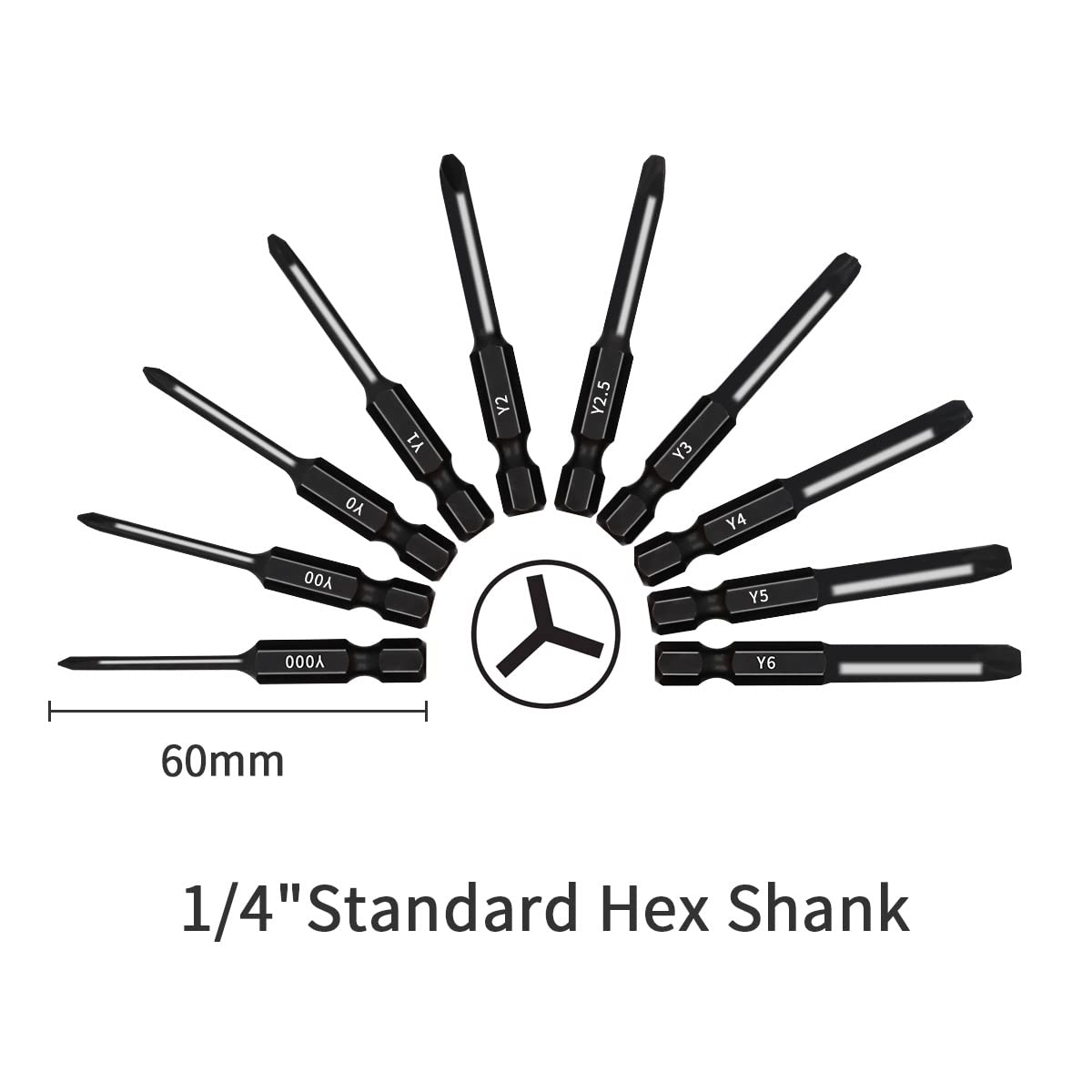 Owl Tools TriWing Bit Set (10 Pack - 2.3inches Long Magnetic Heads) In the Following Tri Wing Bits Screwdriver Sizes: Y000, Y00, Y0, Y1, Y2, Y2.5, Y3, Y4, Y5, and Y6