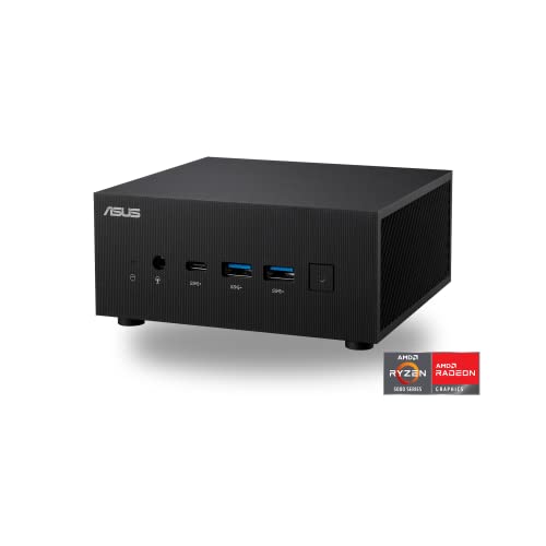 ASUS ExpertCenter PN52 Mini PC Barebone with AMD 6-Core R5-5600H, Quad-4K displays, 7 x USB, up to 64GB DDR4 RAM, Triple Storage Design, WiFi 6E, Bluetooth, USB-C with VESA Mount