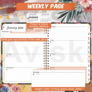 2024 Planner, Weekly & Monthly Planner 2023 from Jan. 2024-Dem. 2024, 6.1"×8.5", Academic Planner 2024 with Tabs, Thick Paper, Twin-Wire Binding, Home or Office Use for Gifts