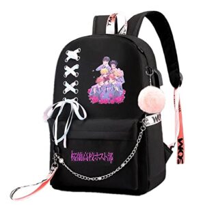 isaikoy anime ouran high school host club backpack shoulder bag bookbag student school bag daypack satchel 9