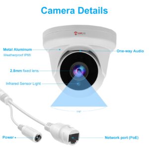 Anpviz 4MP PoE IP Turret Camera with Microphone/Audio, IP Security Camera Outdoor Indoor, Night Vision 50ft, Waterproof IP66, 108° Wide Angle 2.8mm Lens, 24/7 Recording, NDAA Compliant (U Series)