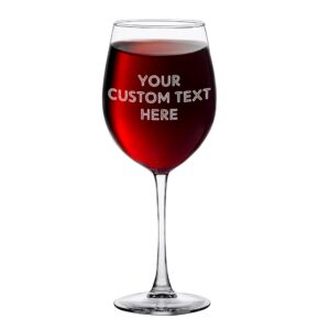 Personalized Wine Glass With Stem Custom Text Engraved 12oz Drinkware Decoration