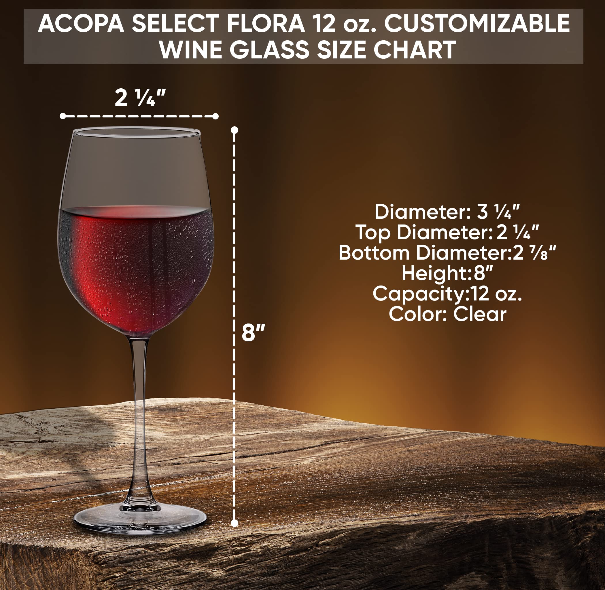 Personalized Wine Glass With Stem Custom Text Engraved 12oz Drinkware Decoration