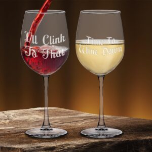 Personalized Wine Glass With Stem Custom Text Engraved 12oz Drinkware Decoration