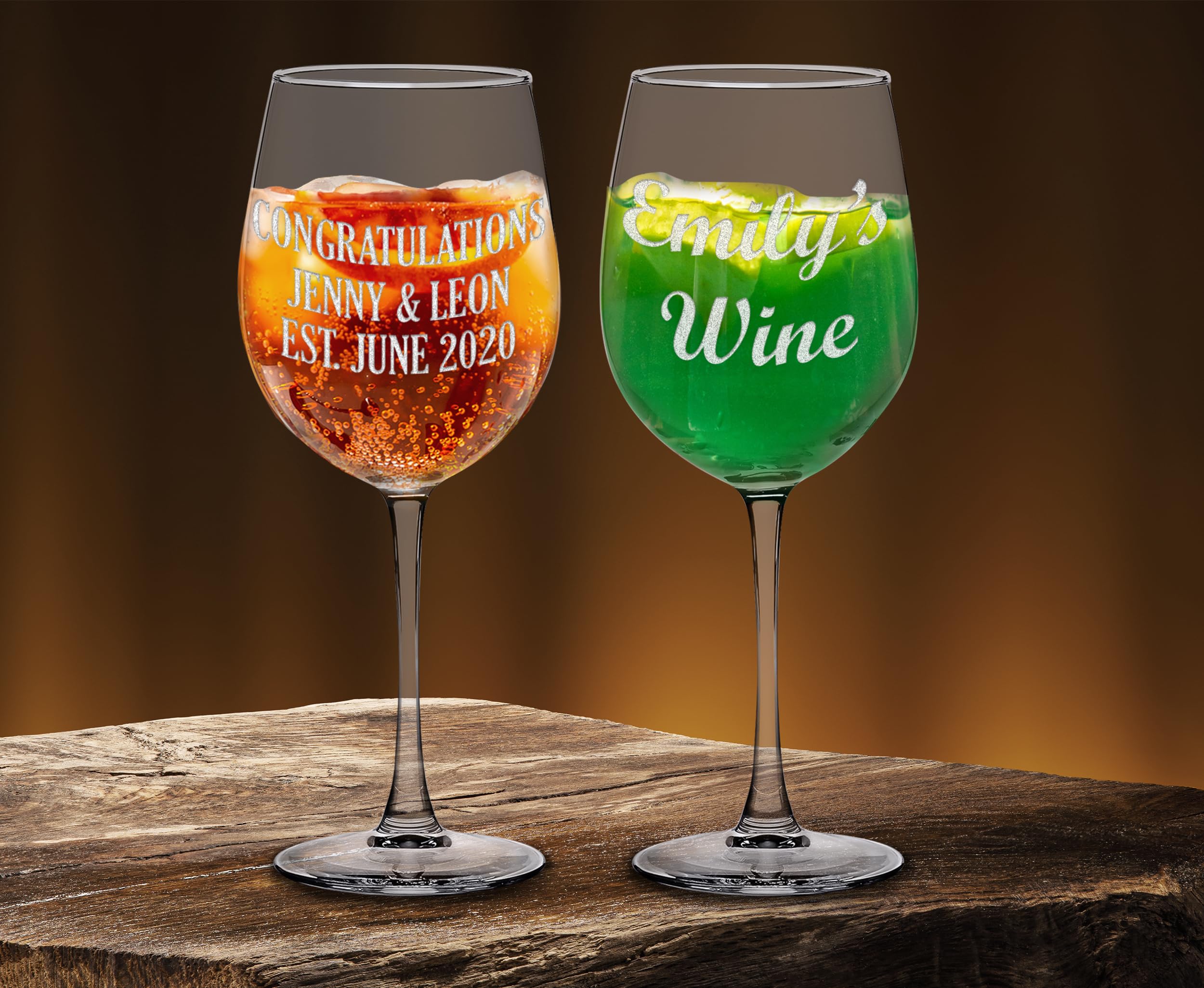 Personalized Wine Glass With Stem Custom Text Engraved 12oz Drinkware Decoration