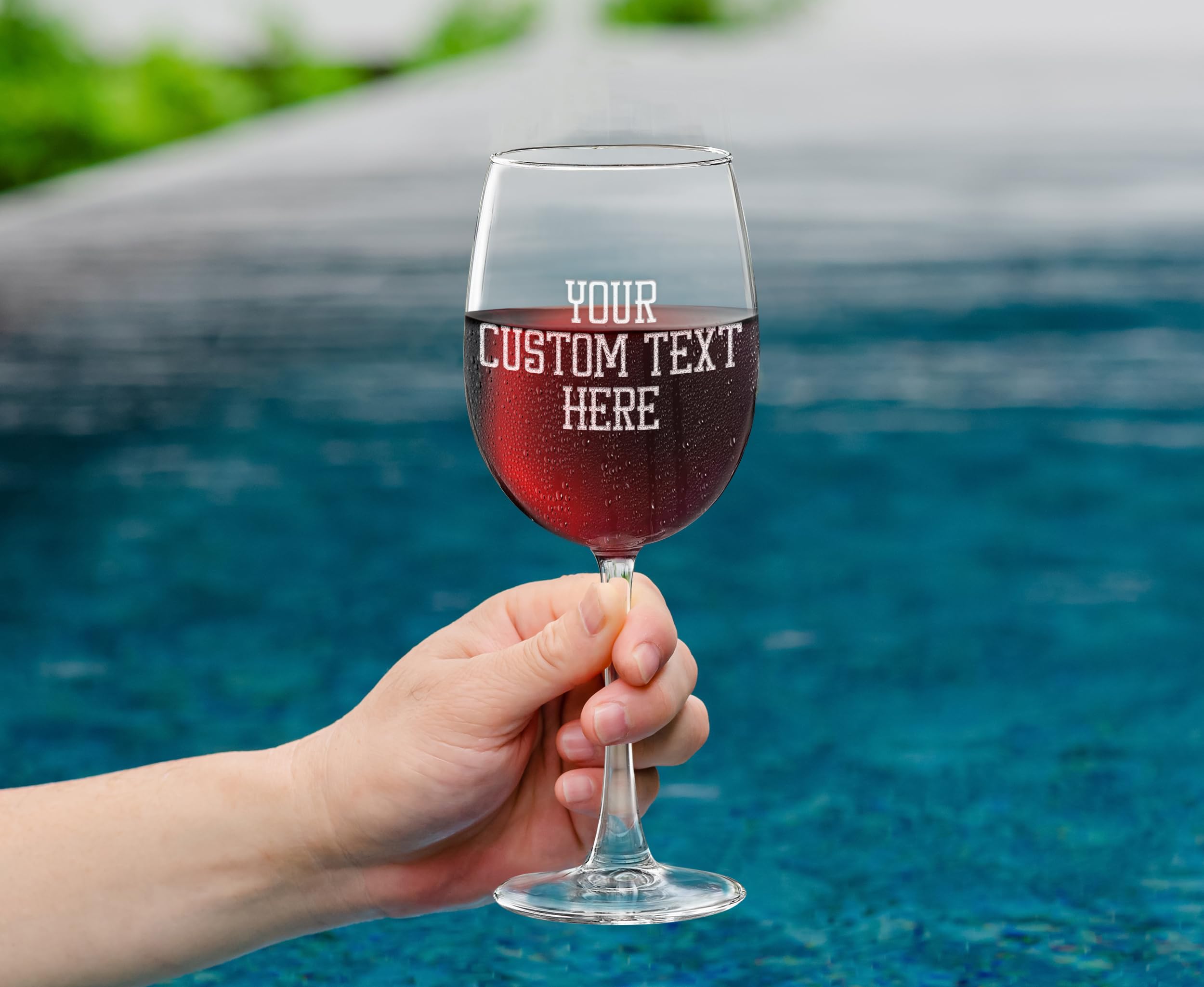 Personalized Wine Glass With Stem Custom Text Engraved 12oz Drinkware Decoration