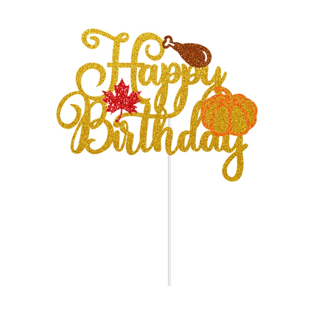 Autumn Birthday Party Decorations,Pumpkin Maple Sunflower Turkey Harvest Farm party supplies Favors,Fall Happy Birthday Banner,Thanksgiving Party Banner,Autumn Birthday Party Cake Topper