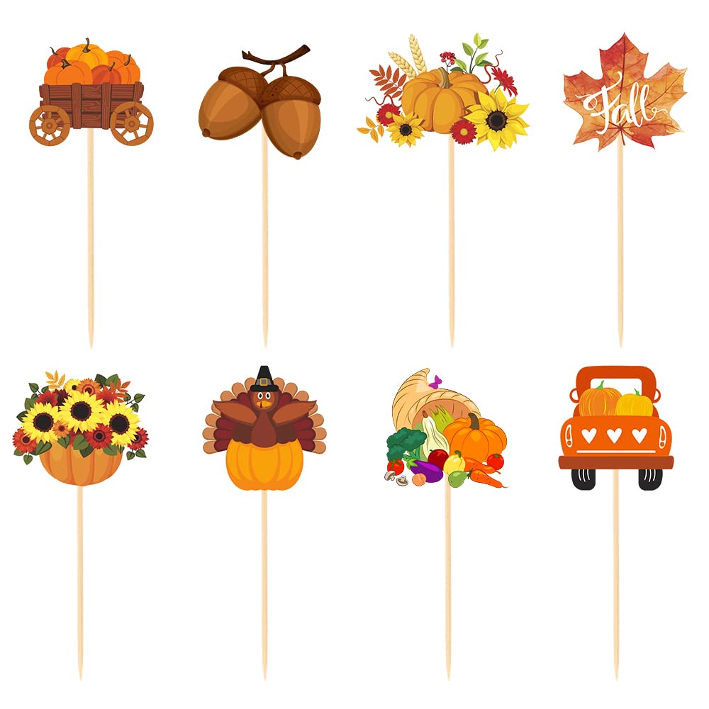 Autumn Birthday Party Decorations,Pumpkin Maple Sunflower Turkey Harvest Farm party supplies Favors,Fall Happy Birthday Banner,Thanksgiving Party Banner,Autumn Birthday Party Cake Topper